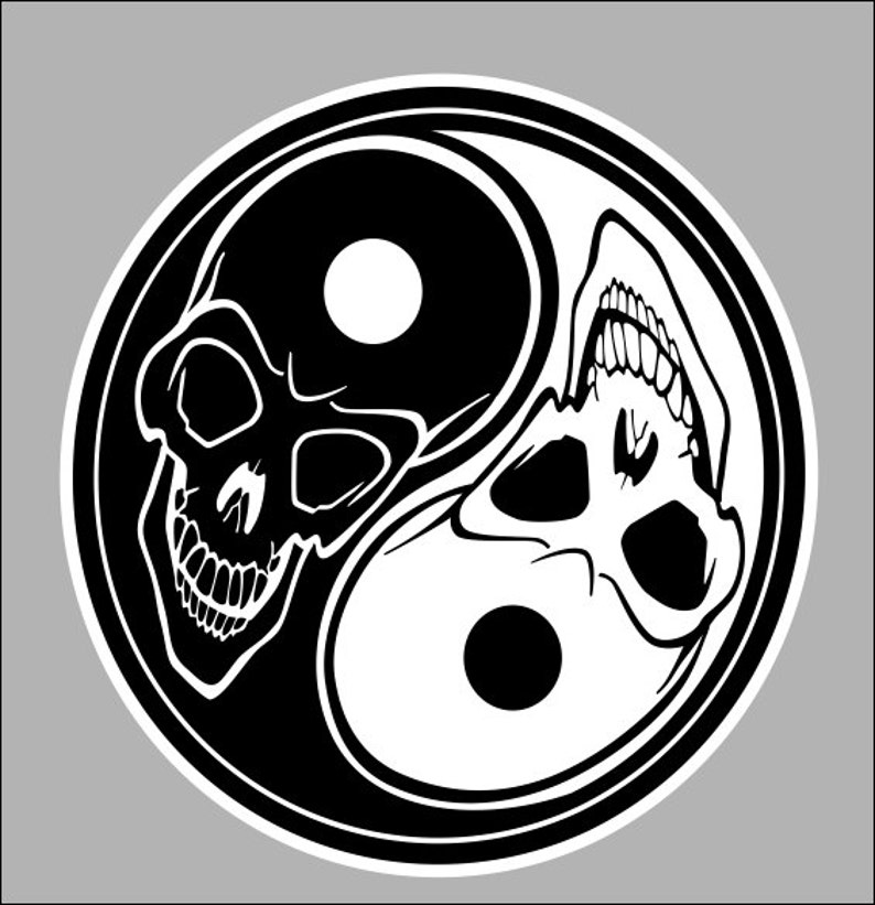 Yin Yang Skull Sticker / Decal free Shipping - Etsy