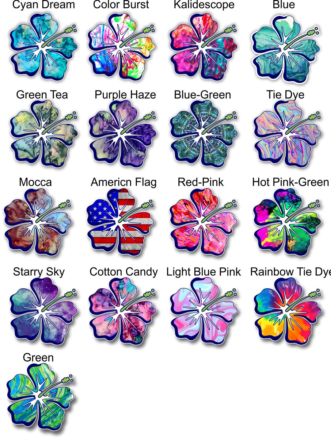 Hibiscus Flower Sticker Hawaii Flower Sticker Car Truck Window Bumper ...