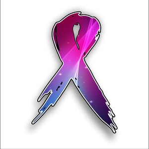 Cancer Ribbon Decal/sticker 3x5" ***free Shipping*** - Etsy