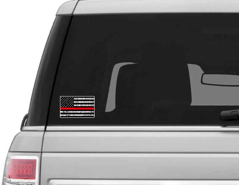 Fire Dept Support Red Line American Flag Decal/sticker free - Etsy