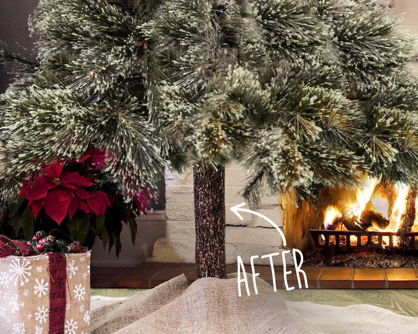 Fake Bark Wrap That Covers up Ugly Pole on Any Fake Christmas Tree ...
