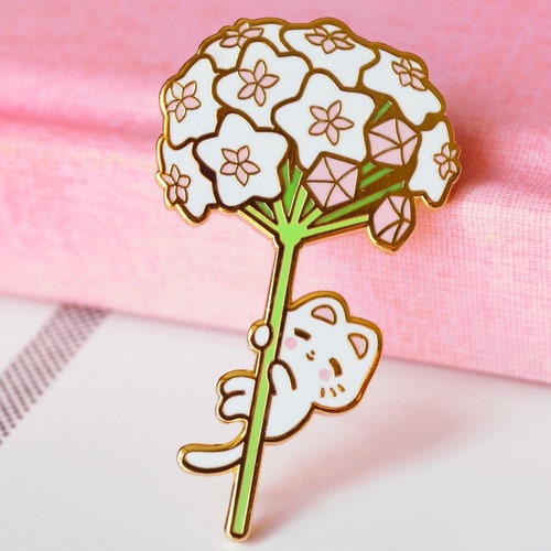 Swinging Hoya Bloom Kitty Hoya Flower Cat Hard Enamel Pin A - Etsy