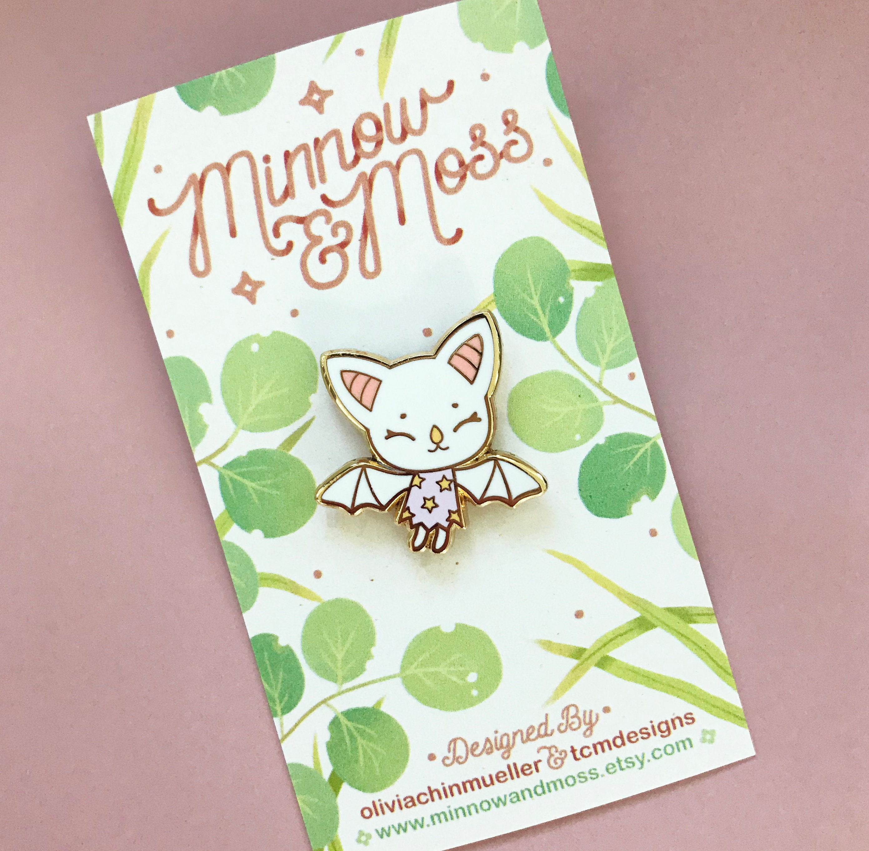 Tiny White Bat Hard Enamel Pin V2 Standard A Grade - Etsy