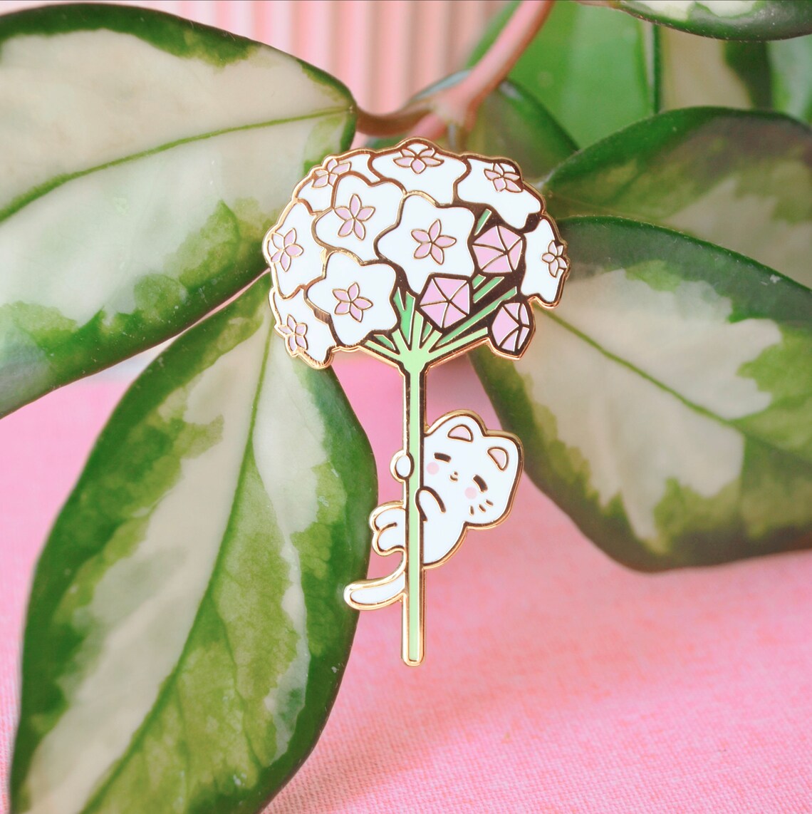 Swinging Hoya Bloom Kitty Hoya Flower Cat Hard Enamel Pin A - Etsy