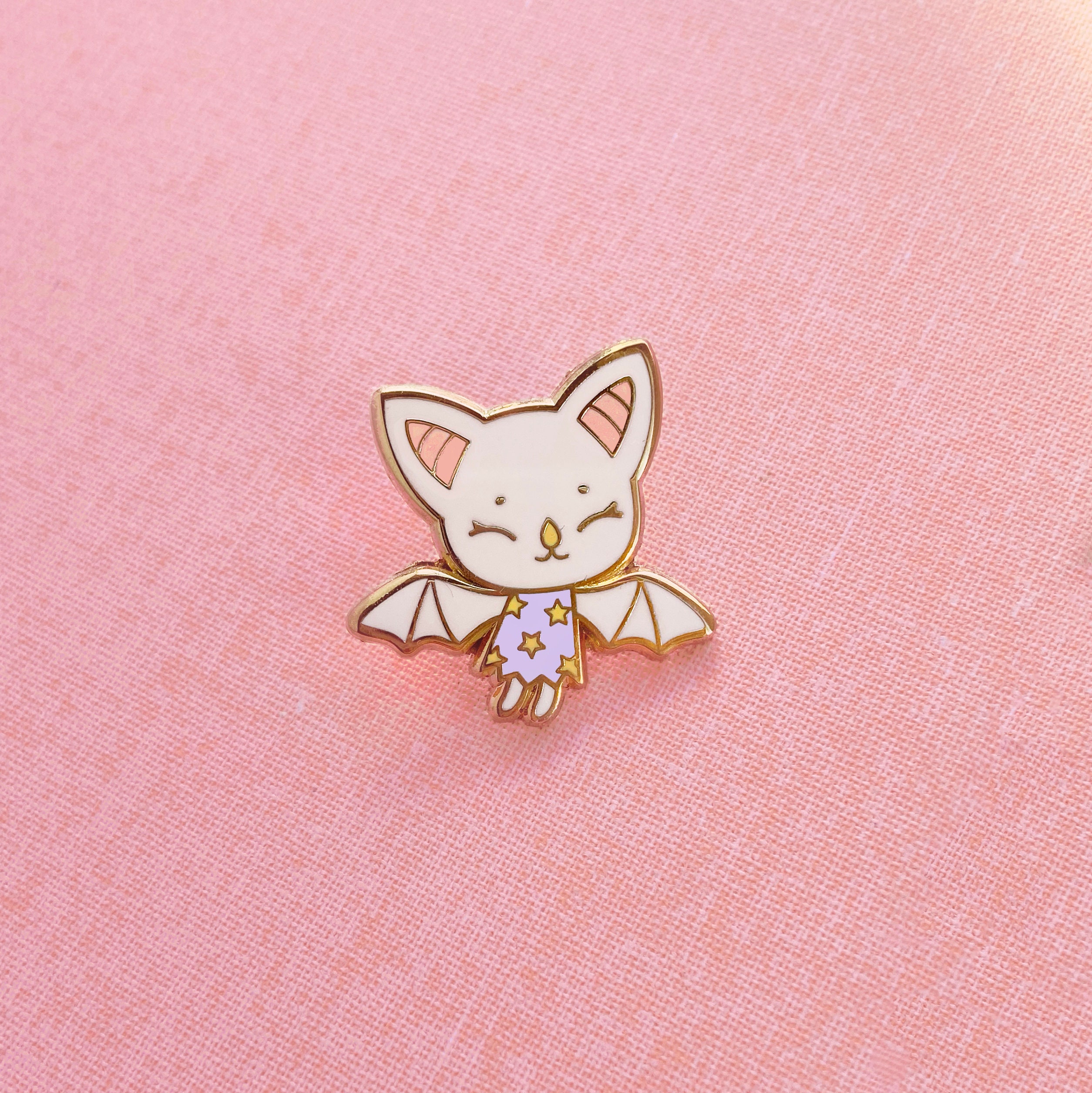 Tiny White Bat Hard Enamel Pin V2 Standard A Grade | Etsy