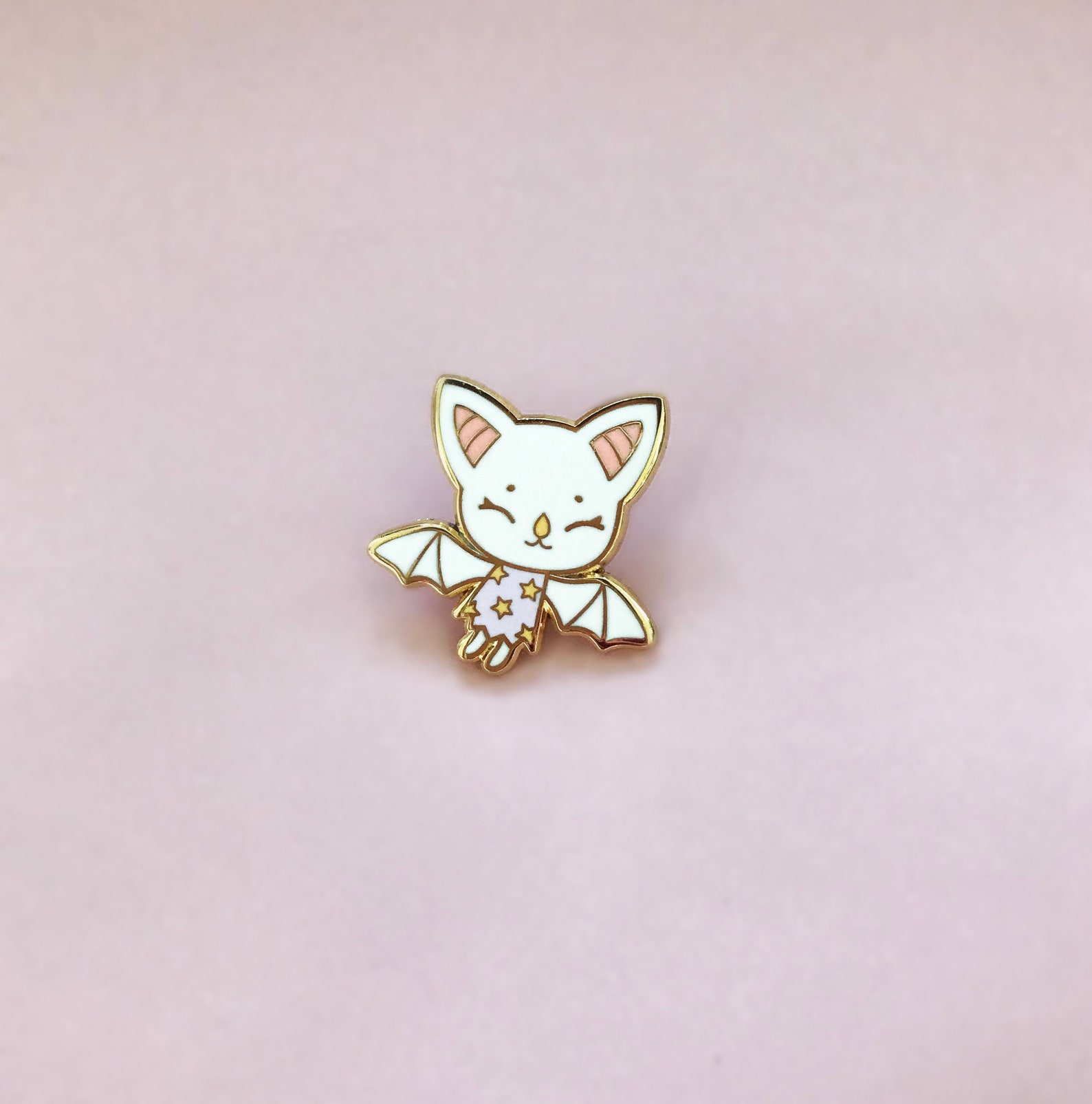 Tiny White Bat Hard Enamel Pin V2 Standard A Grade | Etsy