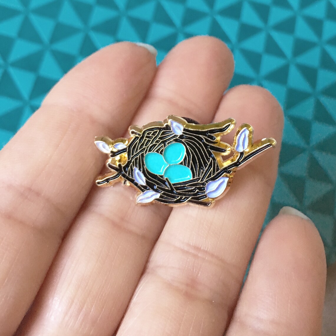 Robin Nest Soft Enamel Lapel Pin Bird Collectible Art | Etsy