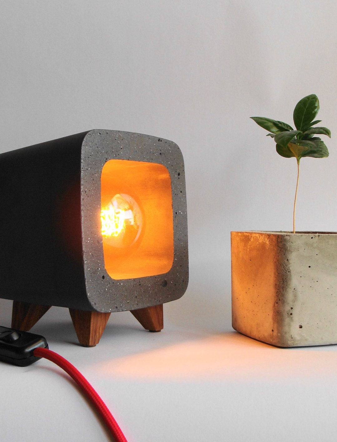 Decorative Concrete Lamp Original and Unique. - Etsy