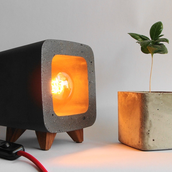 Concrete Lamp - Etsy
