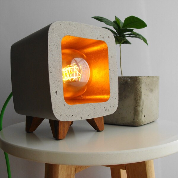 Concrete Lamp - Etsy