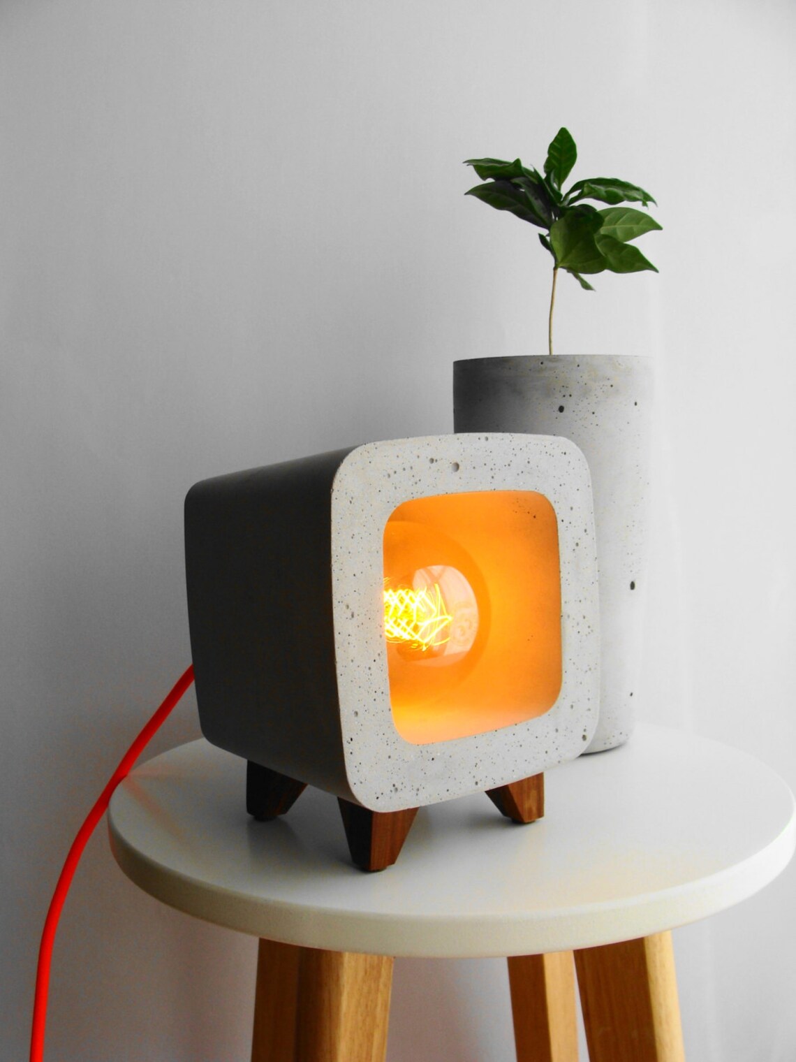 Decorative Concrete Lamp Original and Unique. | Etsy