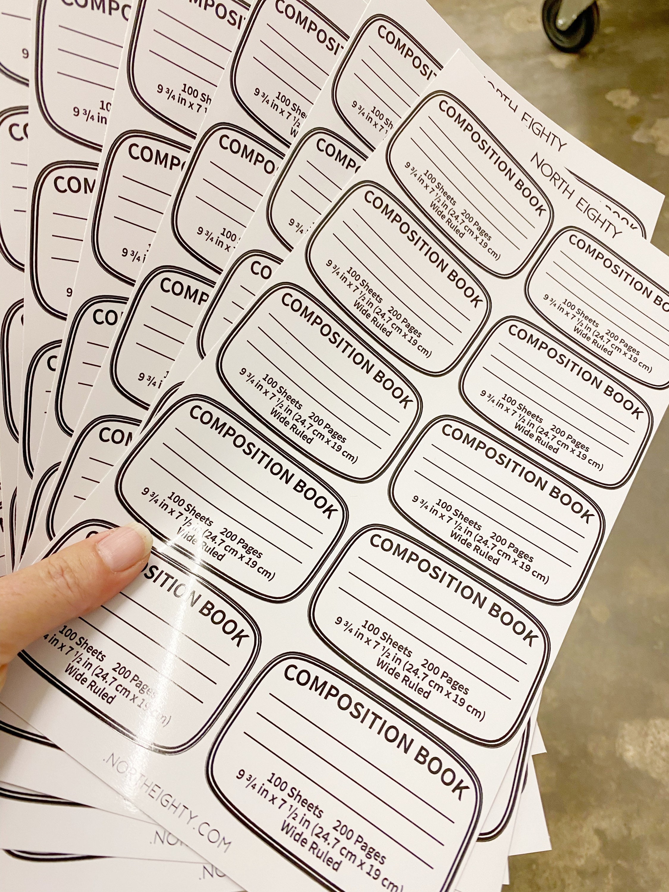 Composition Book Vinyl Decals Notebook Decal Decal Sheet - Etsy