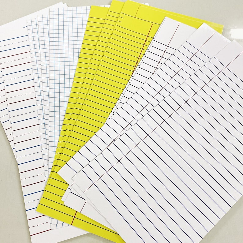 Notebook Paper Half Sheet Vinyl Decal Notebook Decal Decal - Etsy