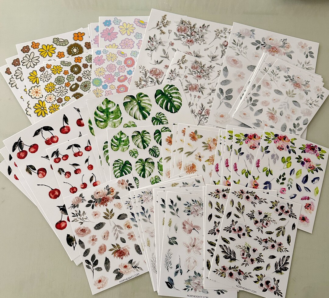 Sticker Bundle, White Vinyl Decal Sheet Bundle, Sticker Sheets ...