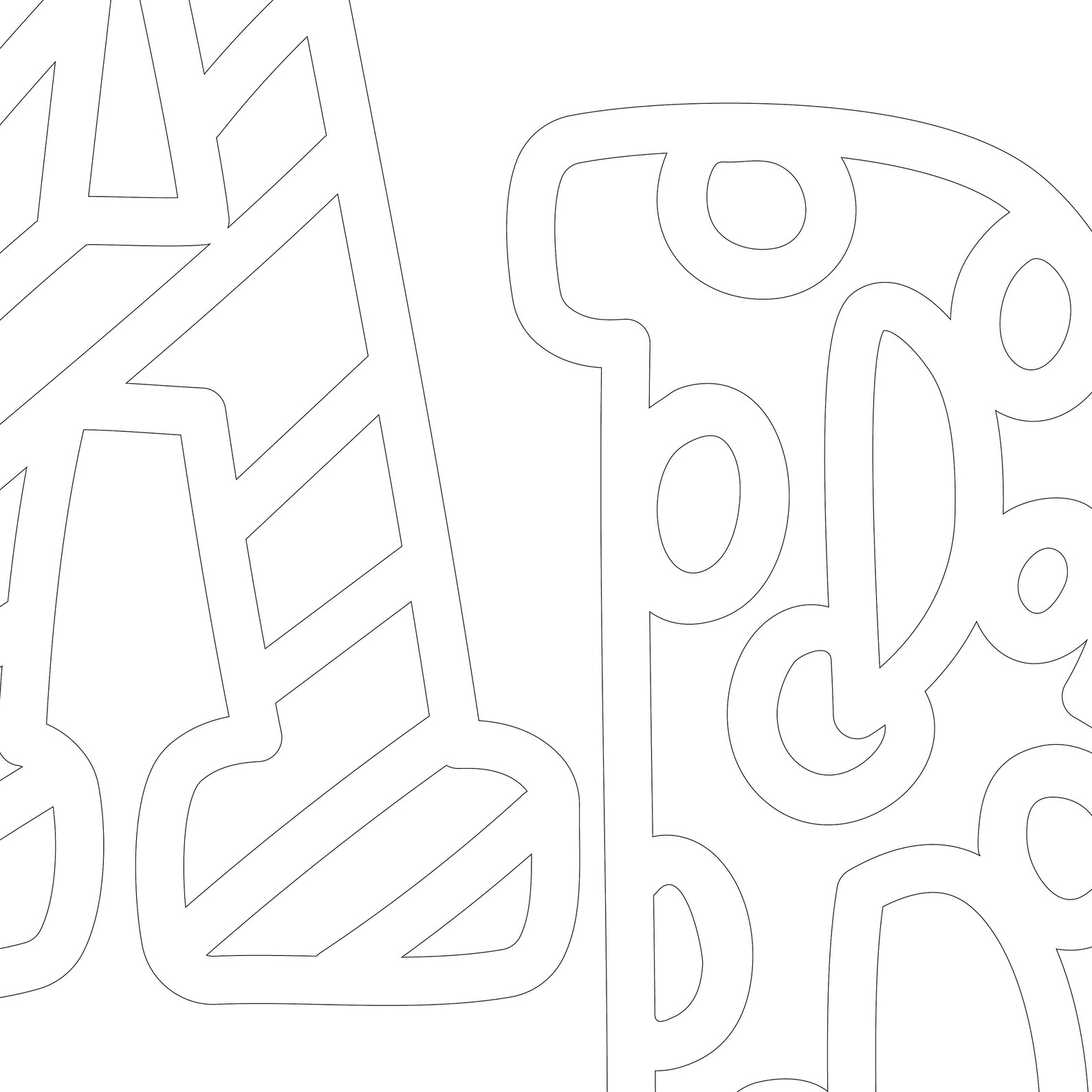 Doodle Font Coloring Book Font Color It Typeface - Etsy