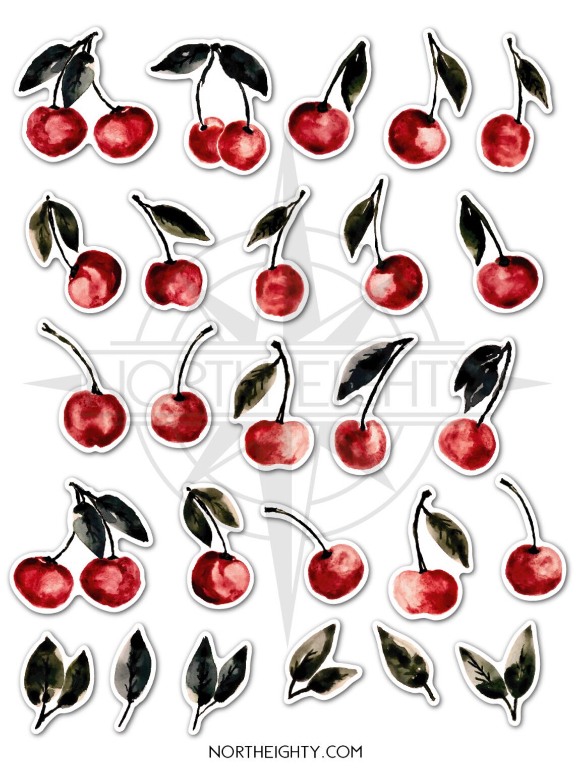 Sticker Sheet Vinyl Decals Cherries Sticker Pack - Etsy