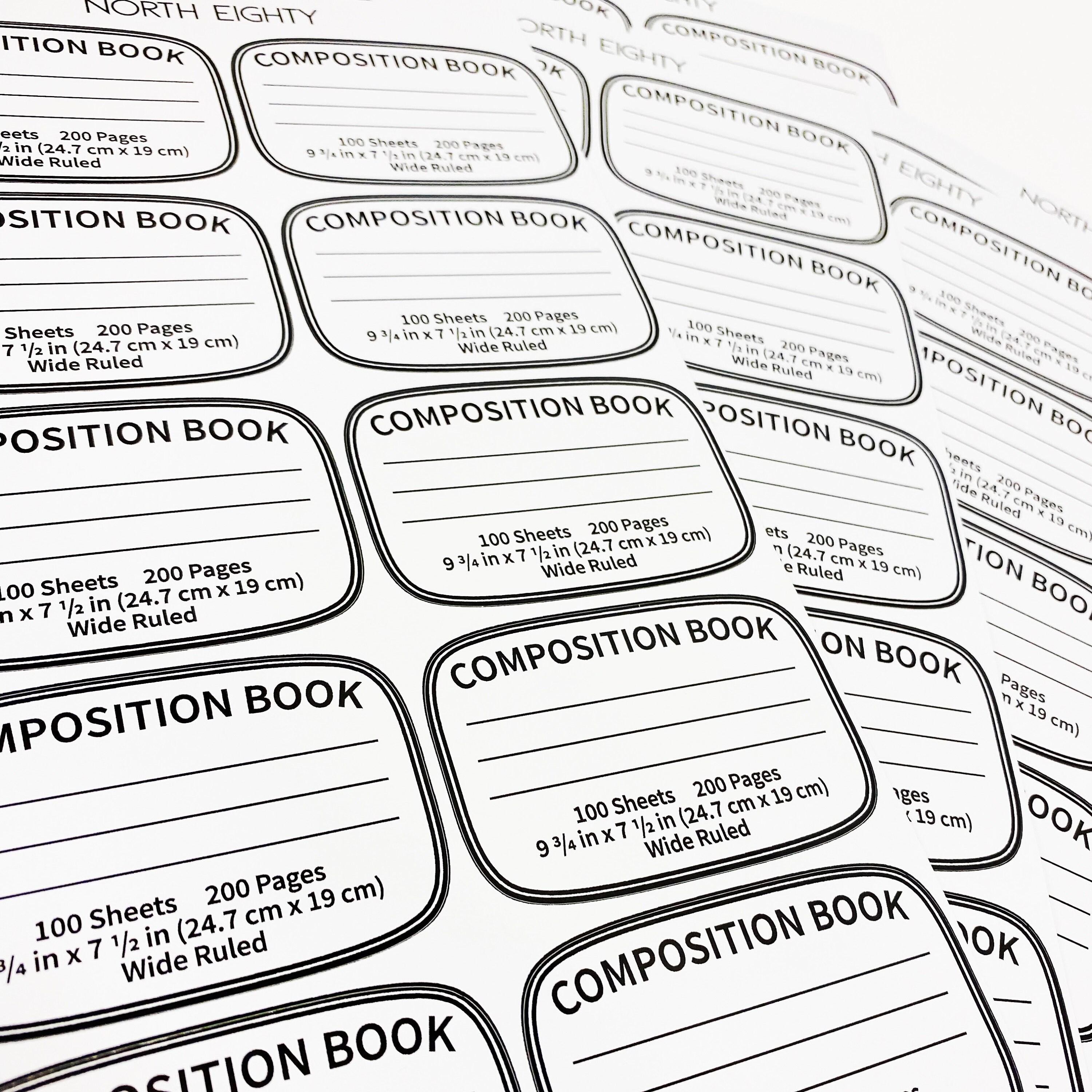 Composition Book Vinyl Decals Notebook Decal Decal Sheet - Etsy