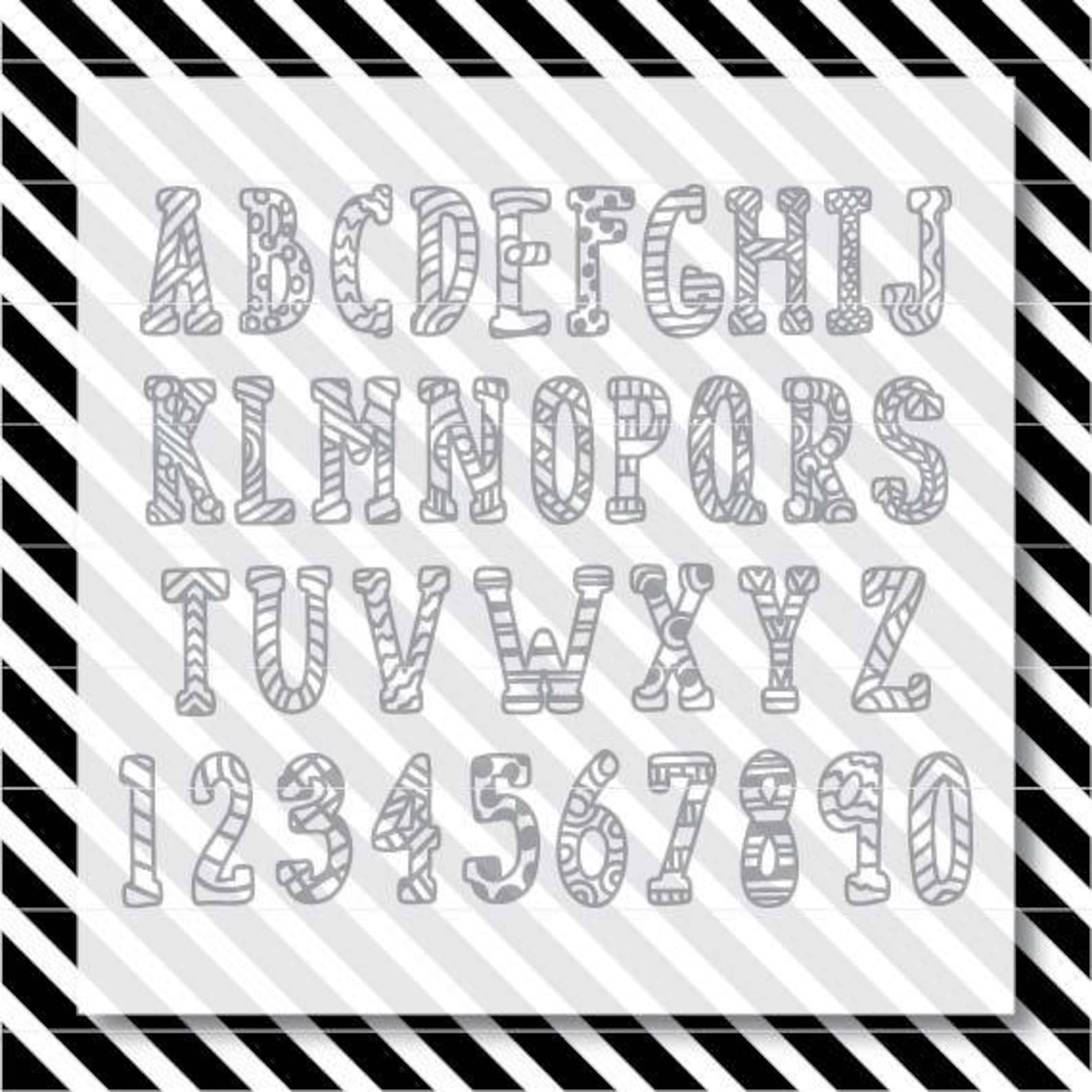 Doodle Font Coloring Book Font Color It Typeface - Etsy