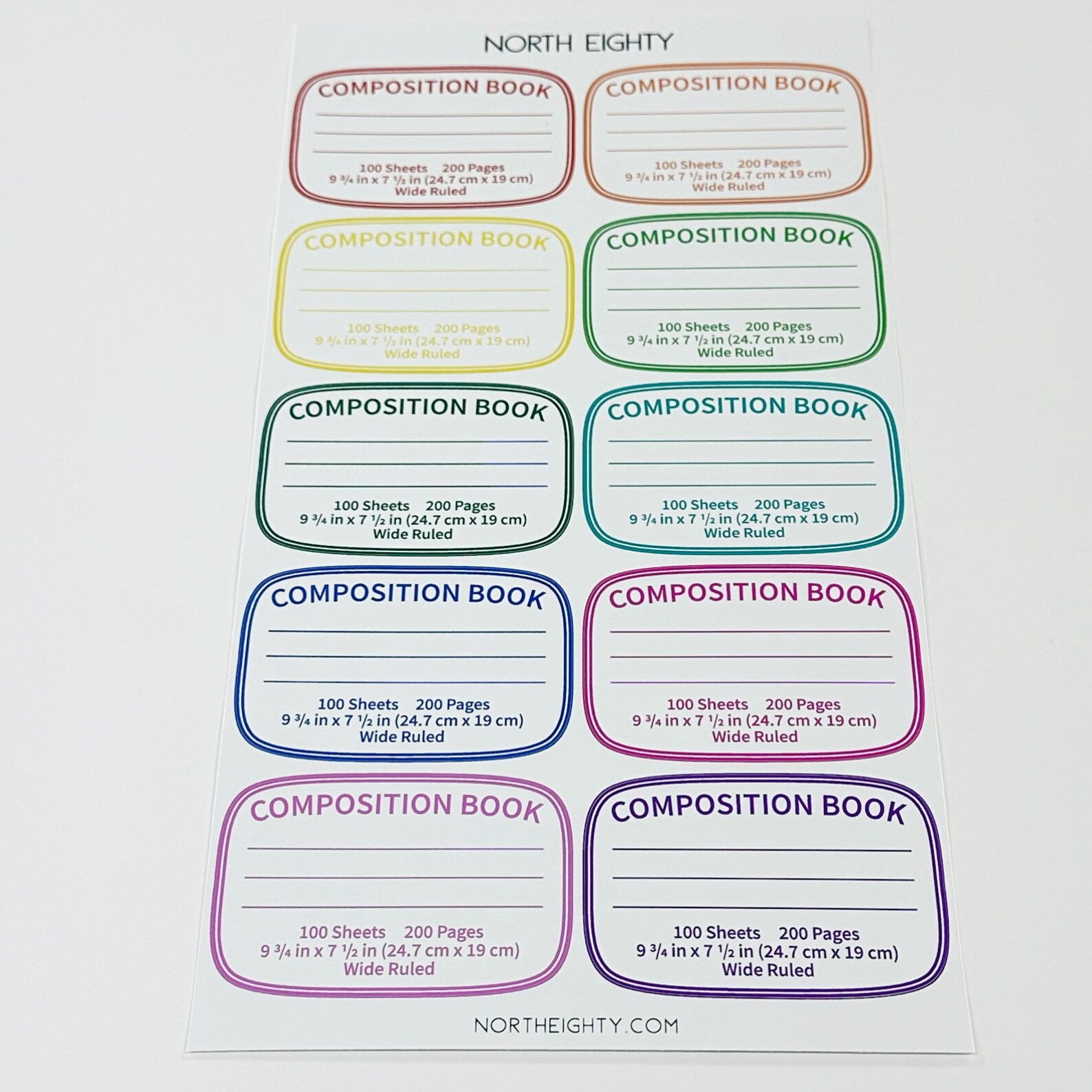 Composition Book Vinyl Decals Notebook Decal Decal Sheet - Etsy