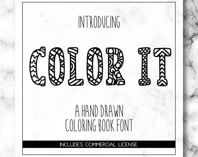 Doodle Font Coloring Book Font Color It Typeface Coloring Book OTF ...