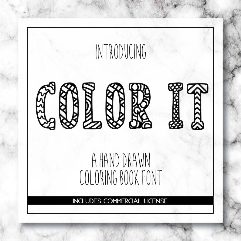 Doodle Font - Coloring Book Font - Color It Typeface - Coloring Book ...