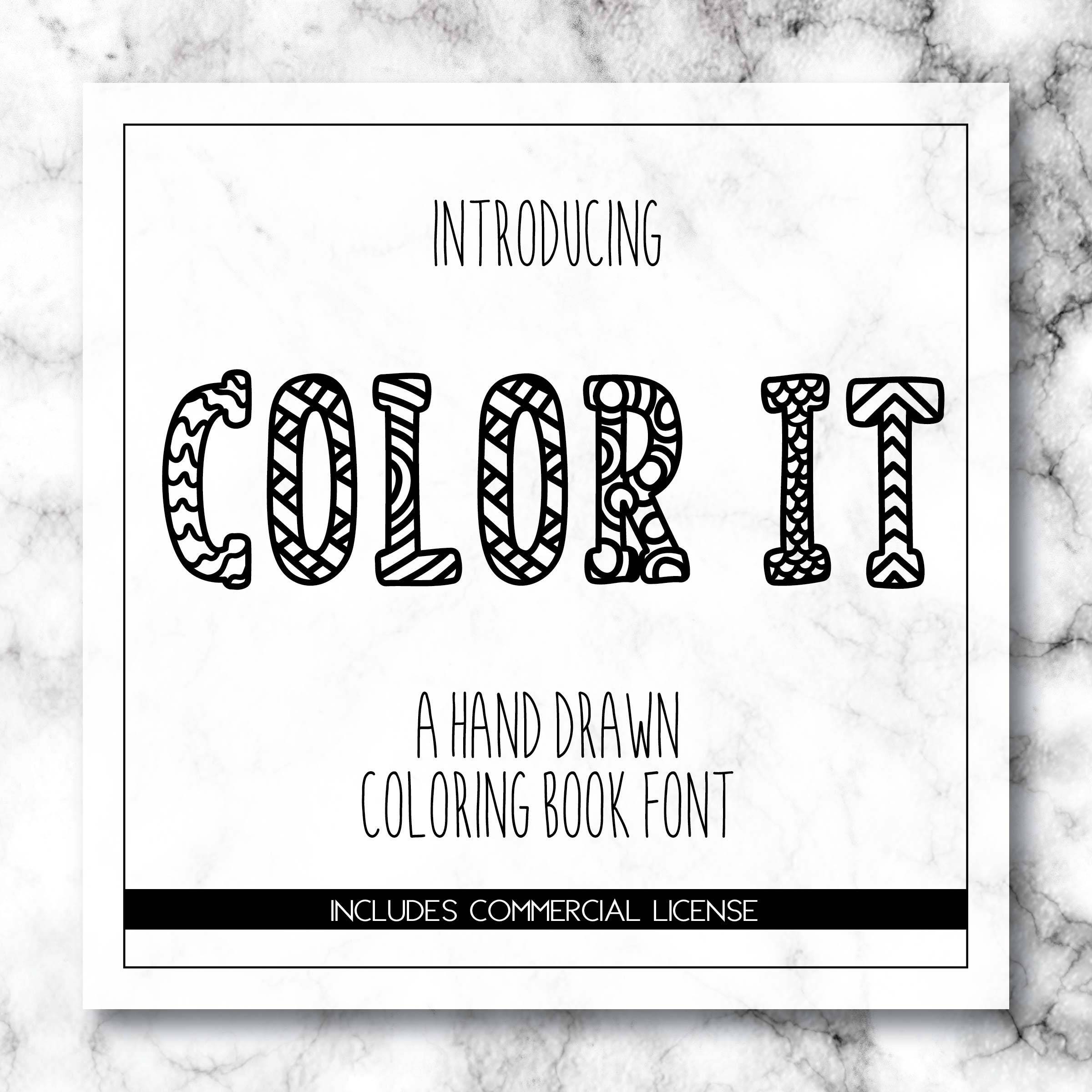 Doodle Font - Coloring Book Font - Color It Typeface - Coloring Book ...