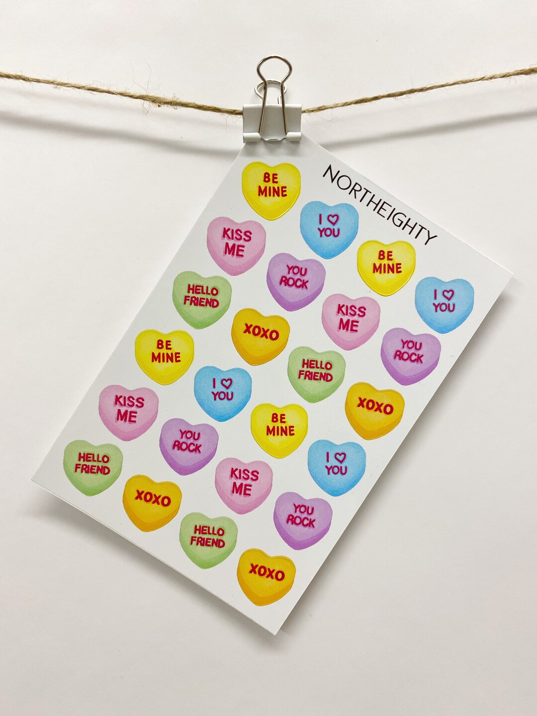 Vinyl Decals Candy Hearts Sticker Sheet Waterproof Laptop Tumbler ...