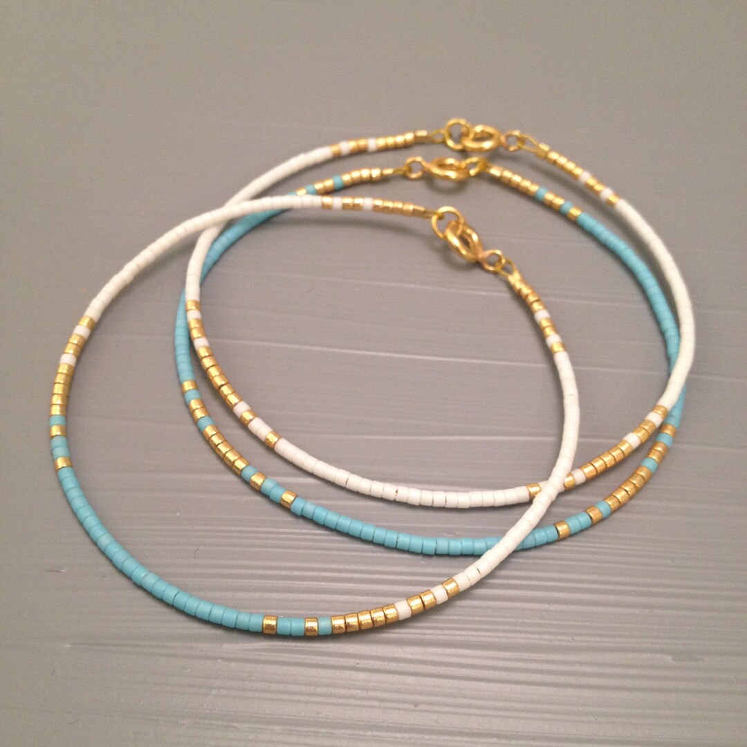 Gifts for Her Beaded Bracelet Dainty Seed Bead Bracelet Bead Boho ...