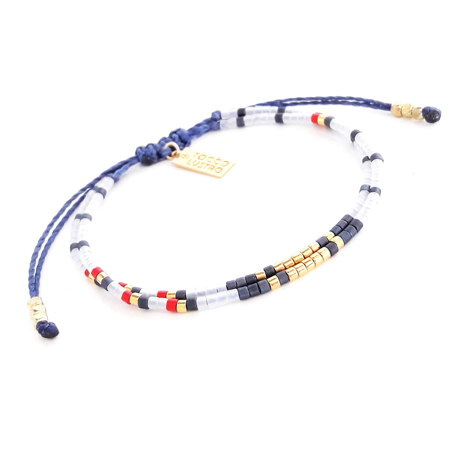 Nautical Summer Navy Beaded Bracelet Seed Bead Bracelet - Etsy