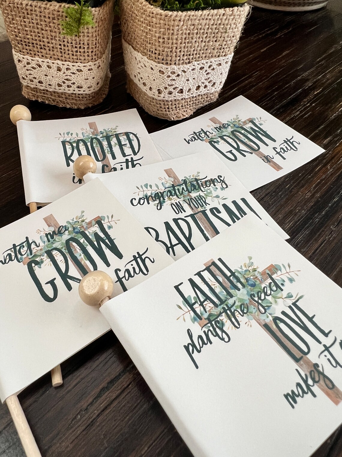 Baptism Favor Tags, Christening Party, Party Favor Tags, Food Safe ...
