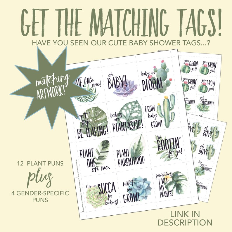 Baby Shower Favor Placard Signs, Inserts for 5x7 or 8x10 Frame, Table ...