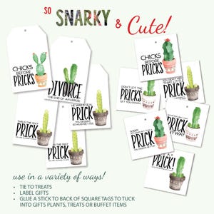 Divorce Party Favor Tags, Prick Puns, Cactus Breakup Puns, Divorce ...