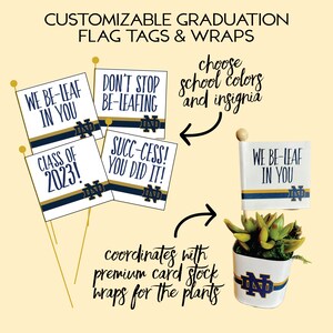 Graduation Succulent Plant Favors, Custom Tags With School Colors ...