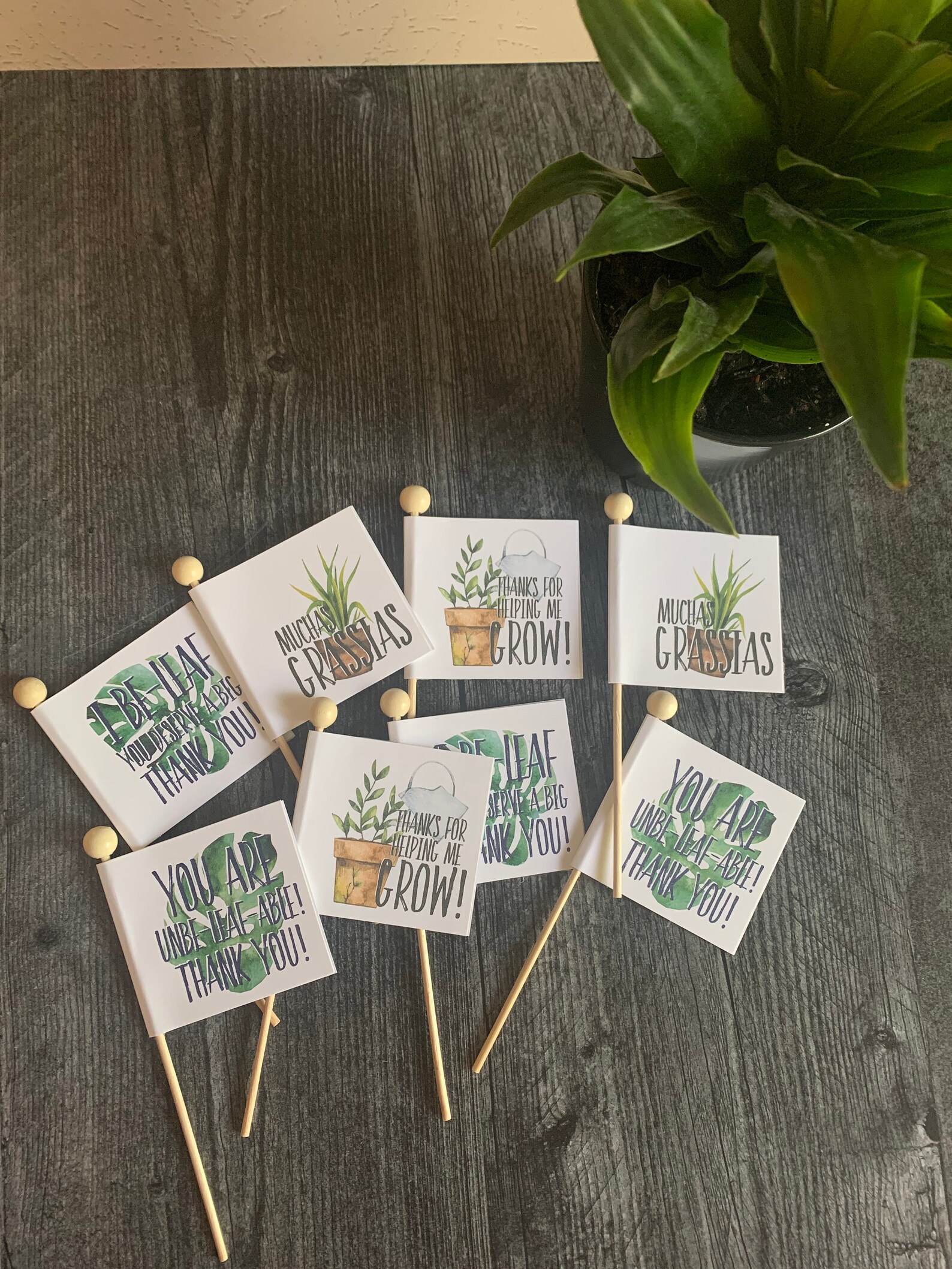 Thank You Tags, Plant Puns, Funny Tags, Stick Tags for Plants, Cupcakes ...