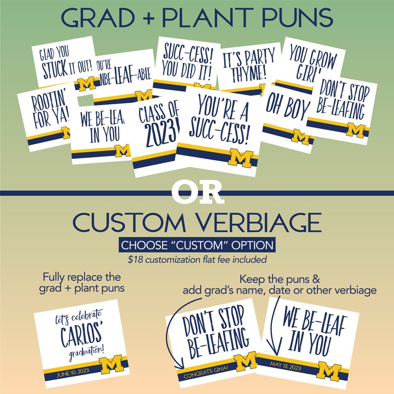 Graduation Succulent Plant Favors, Custom Tags With School Colors ...