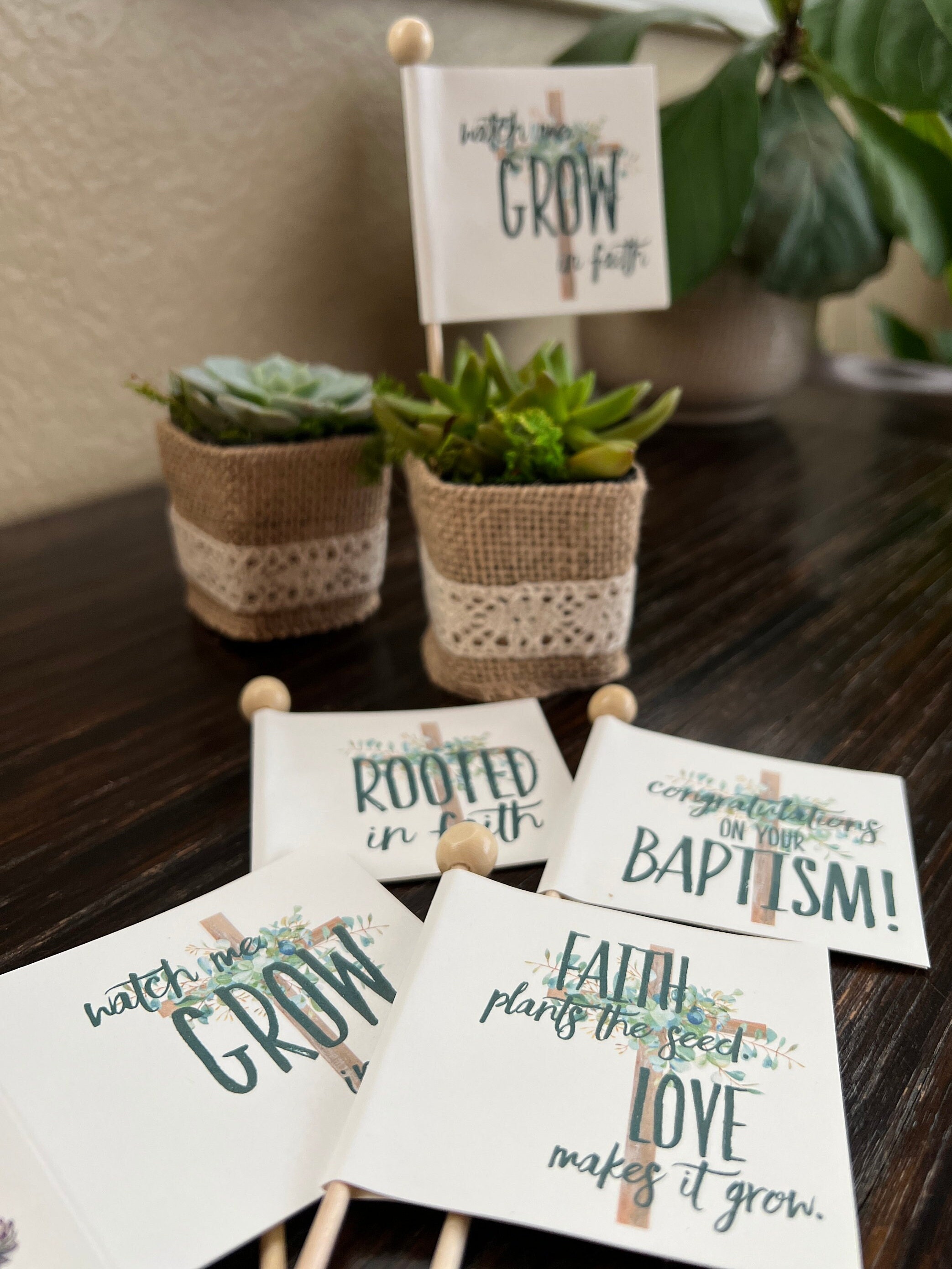 Baptism Favor Tags, Christening Party, Party Favor Tags, Food Safe ...