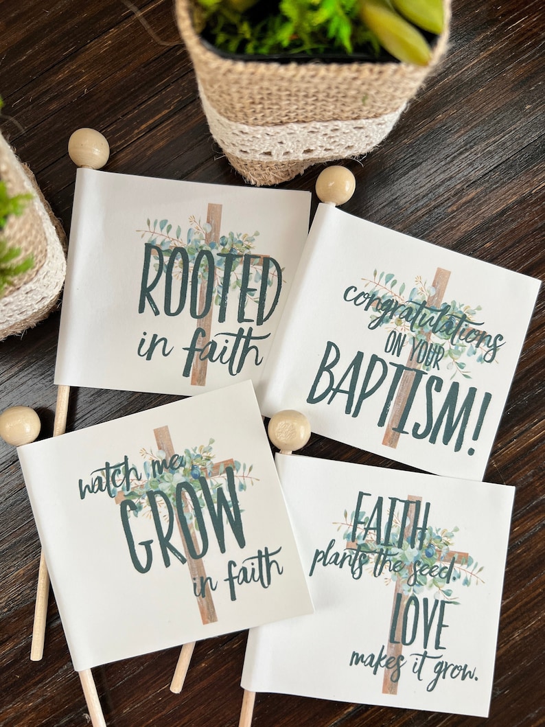 Baptism Favor Tags, Christening Party, Party Favor Tags, Food Safe ...