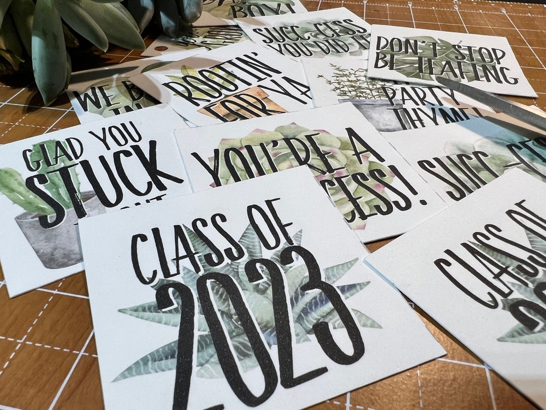 Graduation Party Tags Download DIY Plant Pun Grad Tags Grad - Etsy