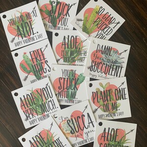 Valentine Plant Pun Tags, DIY Printable Valentine's Tags, Instant ...