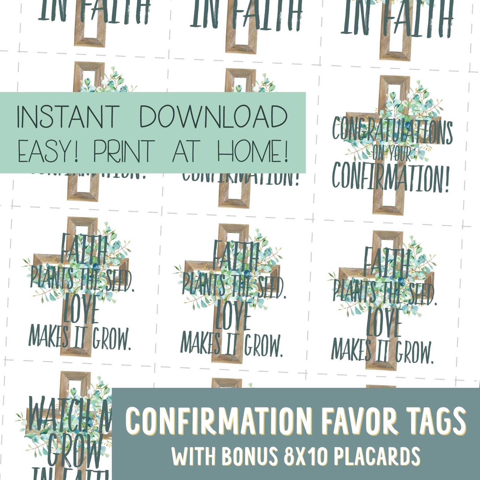 Confirmation, Print at Home, Catholic Confirmation, Favor Tags, DIY ...