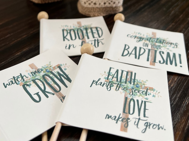 Baptism Favor Tags, Christening Party, Party Favor Tags, Food Safe ...