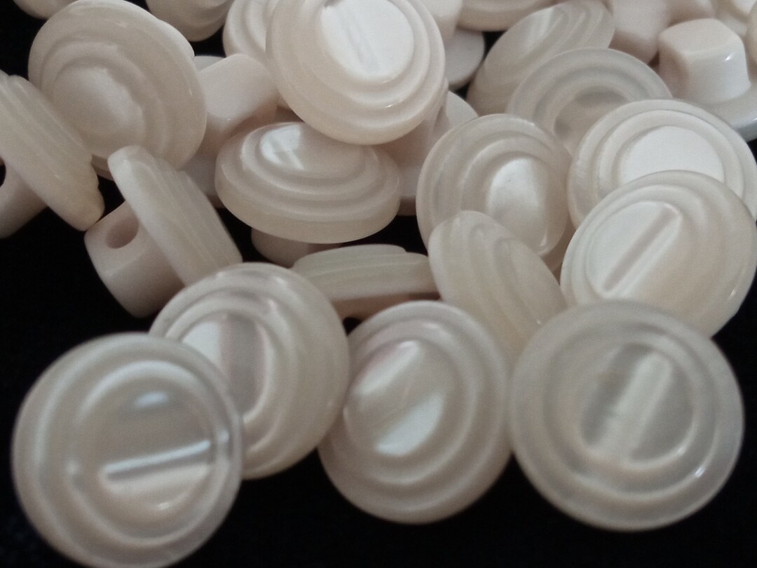 12 Very Small Buttons 10mm Tiny Plastic Italian Pearl White Authentic ...