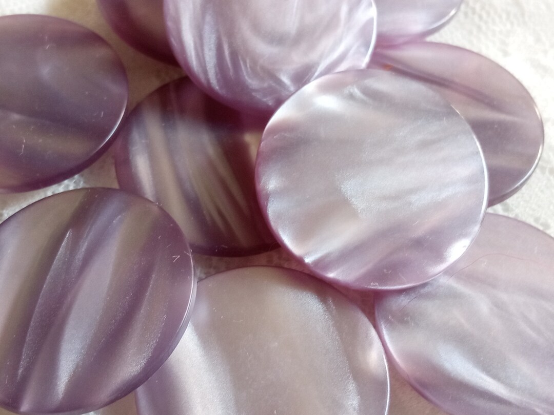 10 Light Plastic Buttons 25 Mm Lilac Purple Mother of Pearl - Etsy