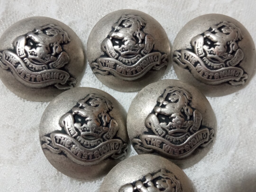 6 Buttons 27mm Military Style West Riding Yorkshire Military - Etsy