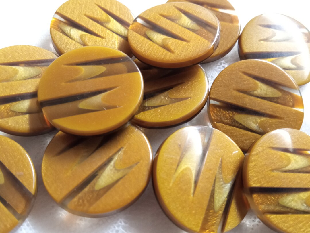 10 Plastic Buttons, 23 Mm, With Shank, Italian Production From the 90s ...