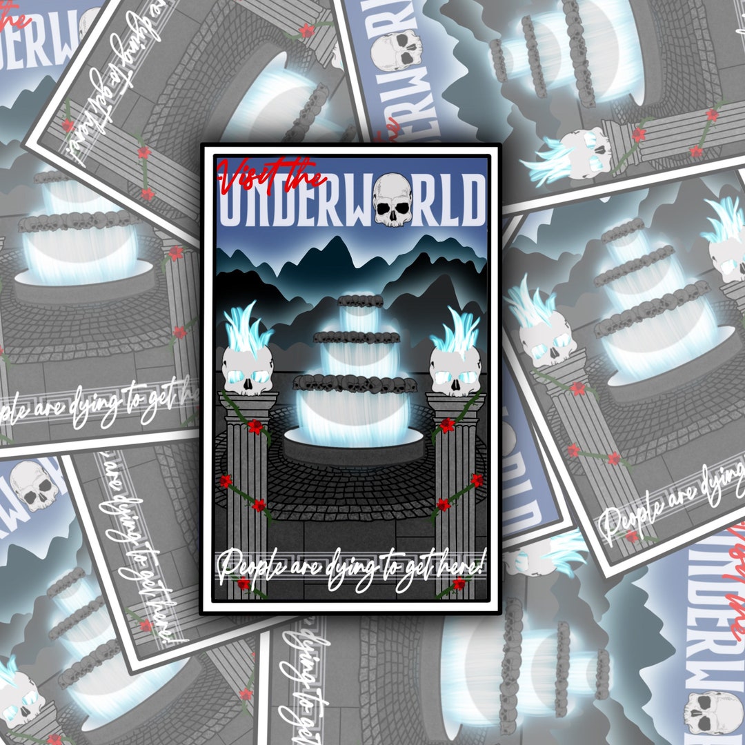 Visit the Underworld Vinyl Sticker Travel Poster Vinyl Sticker - Etsy