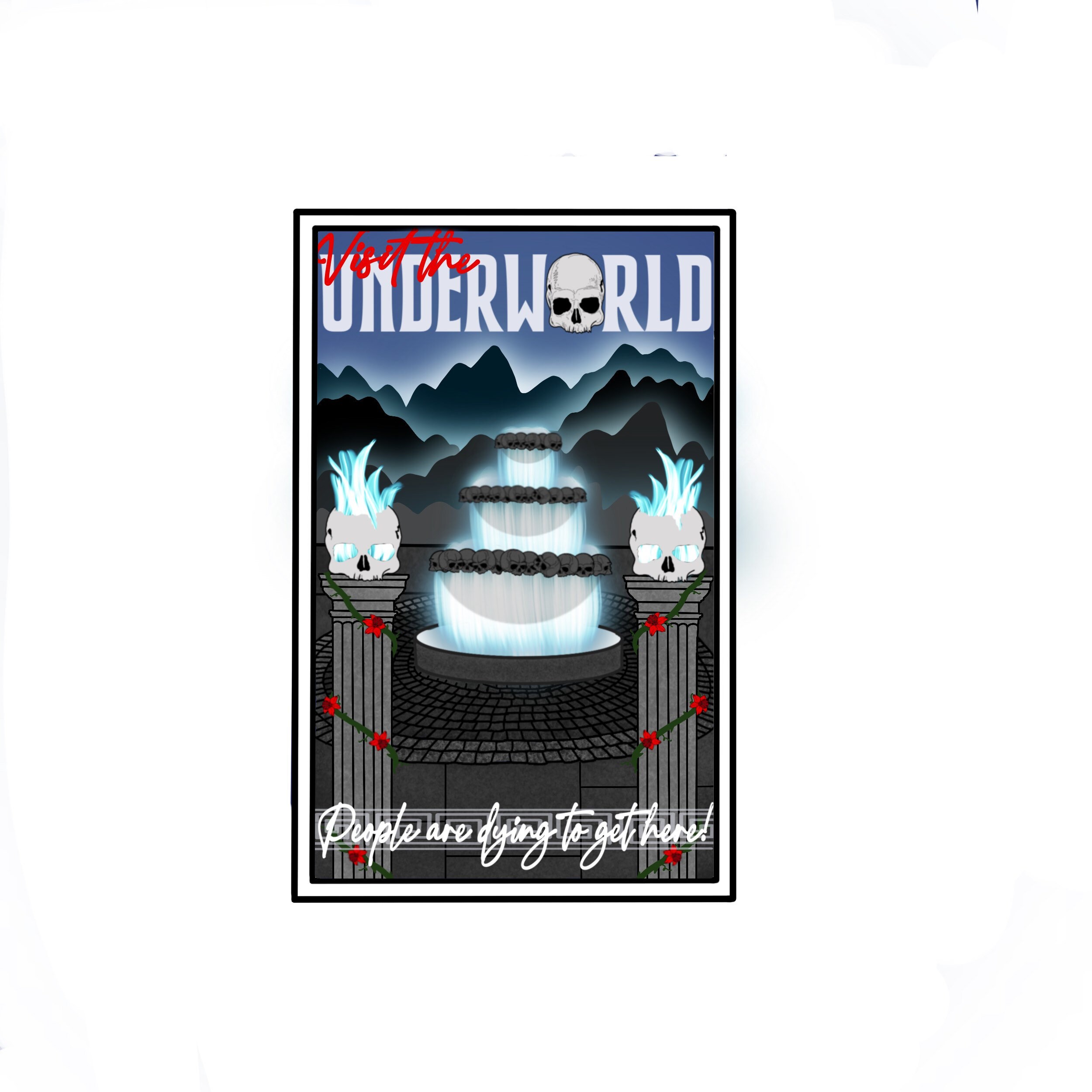 Visit the Underworld Vinyl Sticker Travel Poster Vinyl Sticker - Etsy