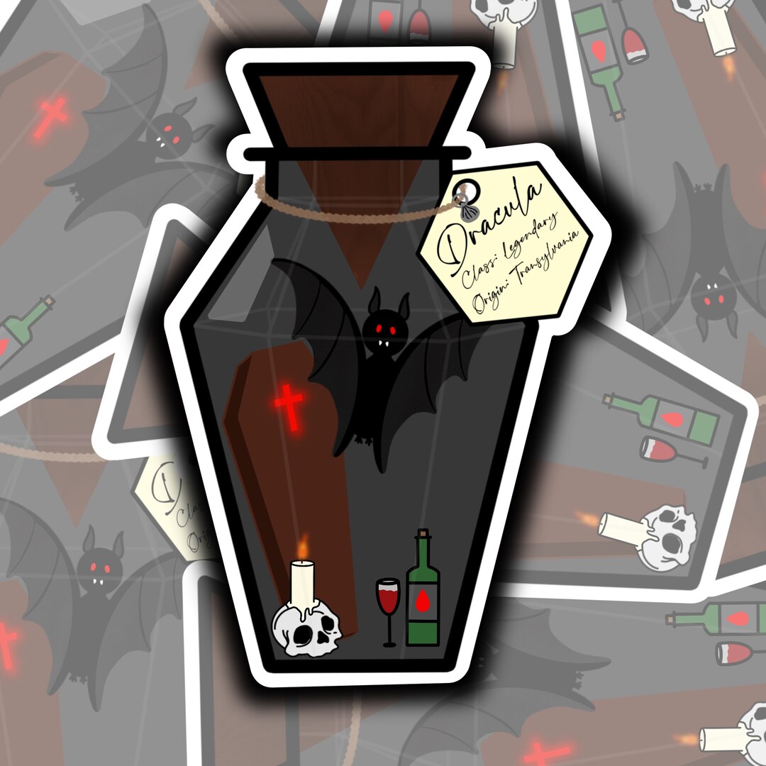 Dracula Vinyl Sticker; Mythical Monsters Collection Sticker - Etsy
