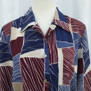 Vintage 80s Alia Geometric Abstract Art Print Yoryu Crepe - Etsy