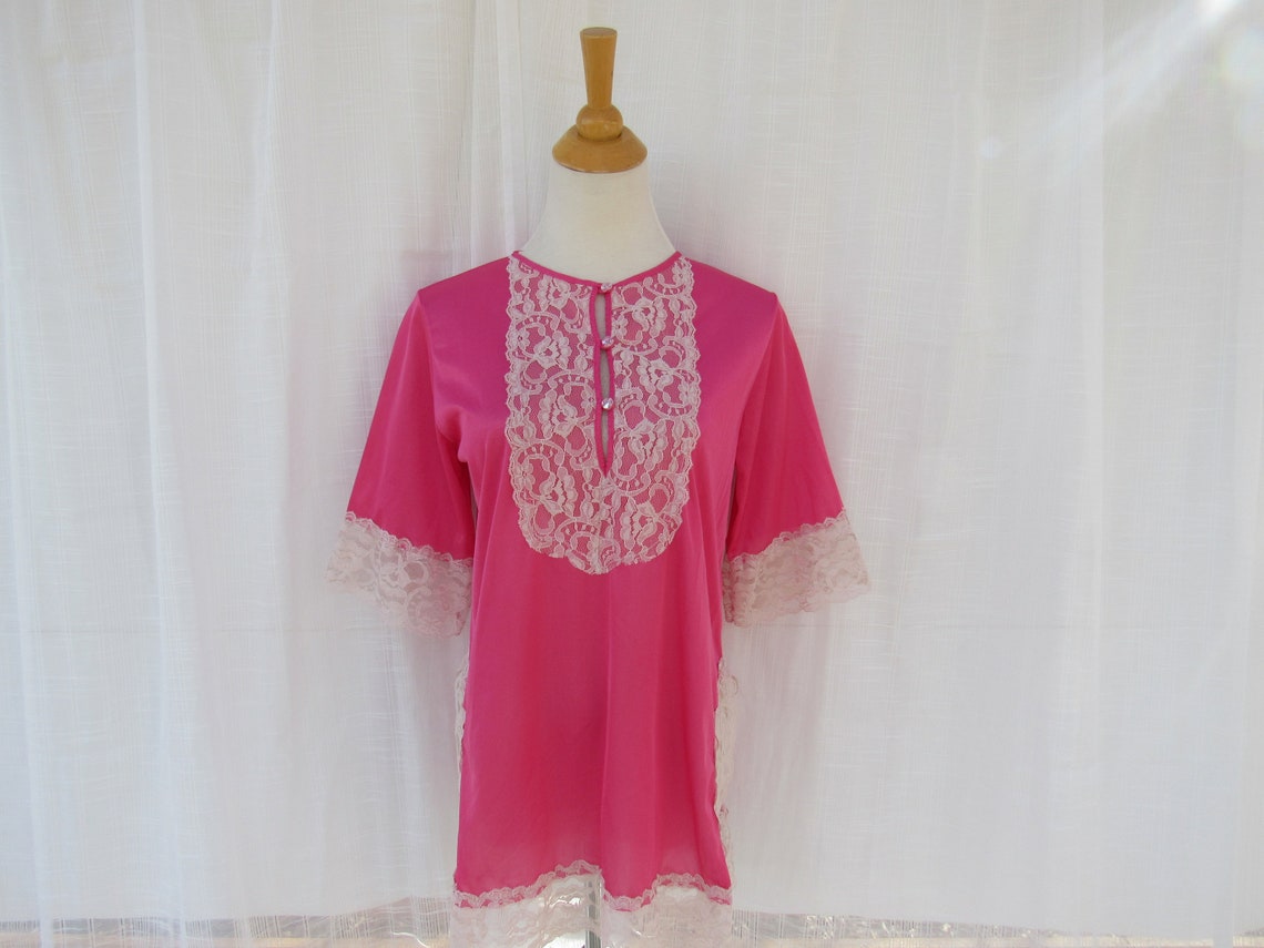 Vintage 70s 80s Erica Loren NY Lacy Tear Drops Buttoned Silky - Etsy